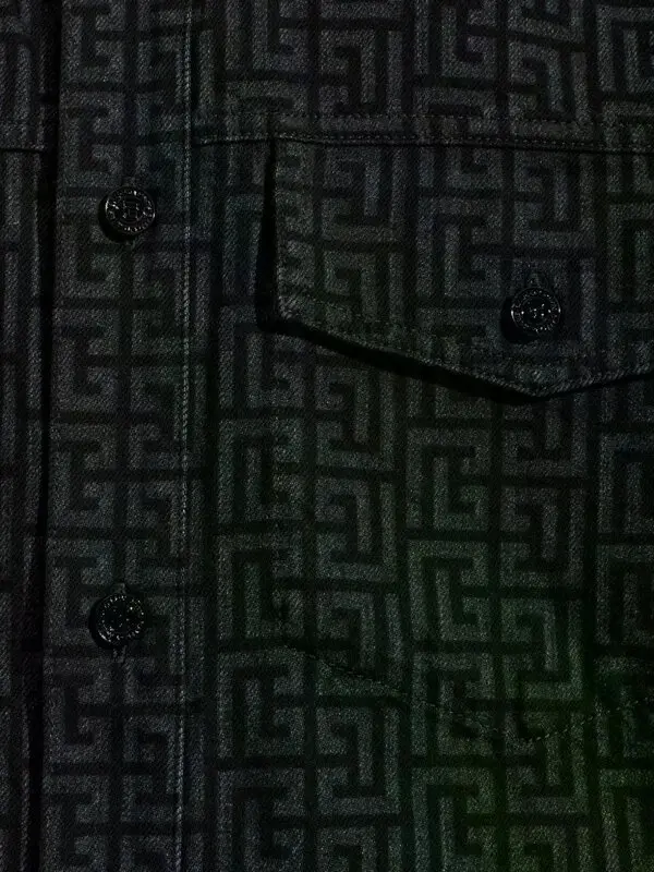 Balmain Monogram-print Denim Shirt