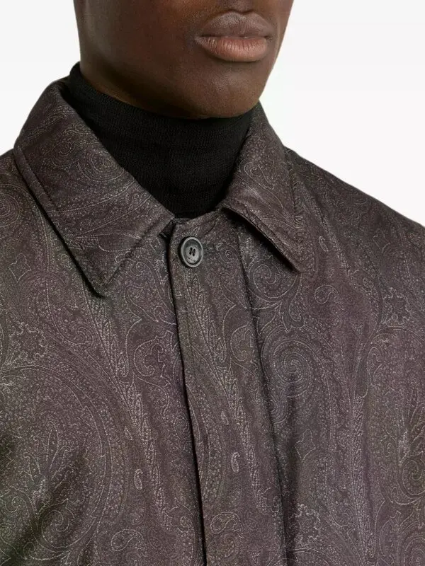 Etro Padded Raincoat With Arnica Motif