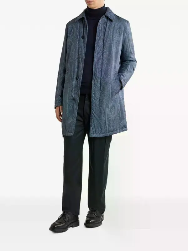 Etro Padded Raincoat With Arnica Motif