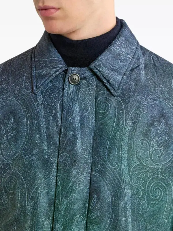 Etro Padded Raincoat With Arnica Motif