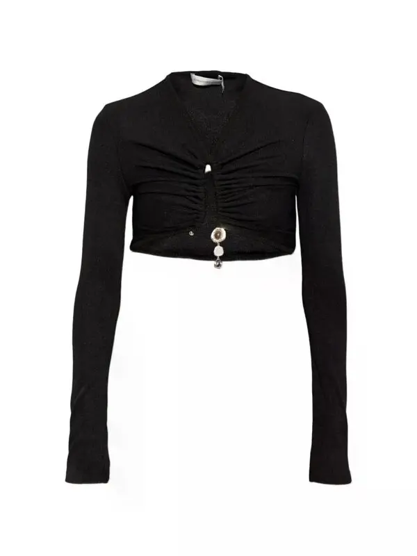 Christopher Esber Droplet Crystal-pendant Ruched Top