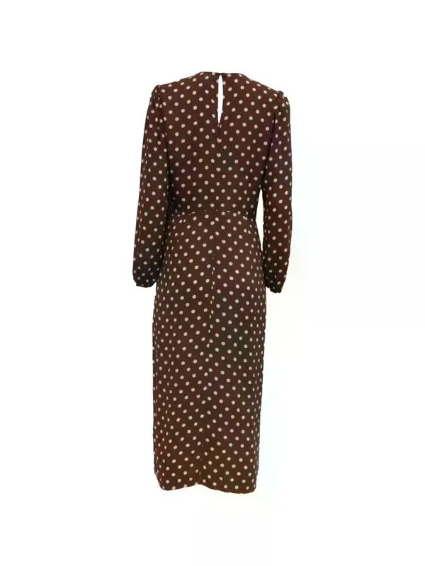 REFORMATION Reza Polka Dot Wrap Effect Midi Dress