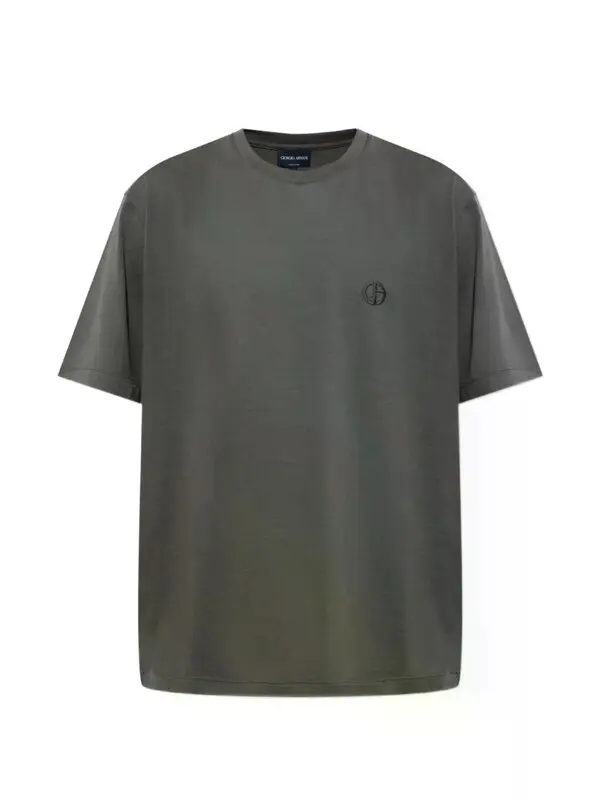 Giorgio Armani Embroidered-logo T-shirt - Grey