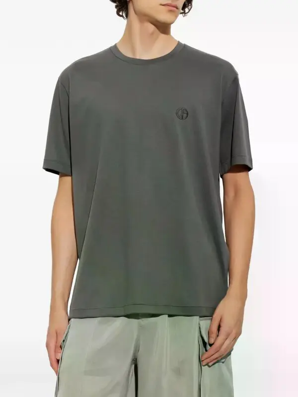 Giorgio Armani Embroidered-logo T-shirt - Grey