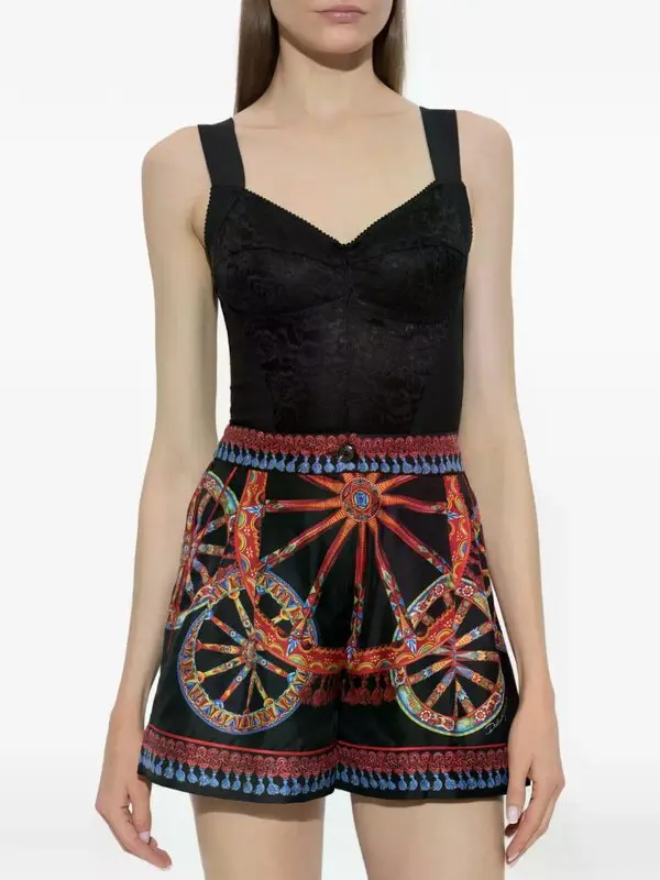 Dolce & Gabbana Sleeveless Bodysuit With Lace Inserts - Black