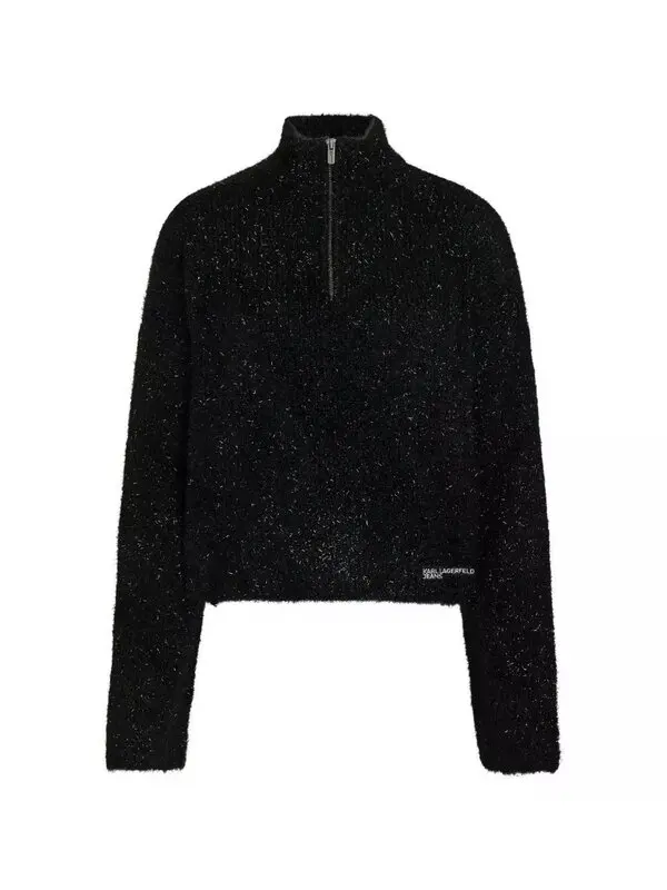 Karl Lagerfeld Half-zip Fluffy-knit Sweater