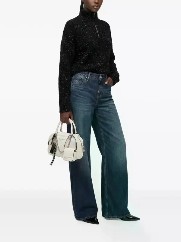 Karl Lagerfeld Half-zip Fluffy-knit Sweater