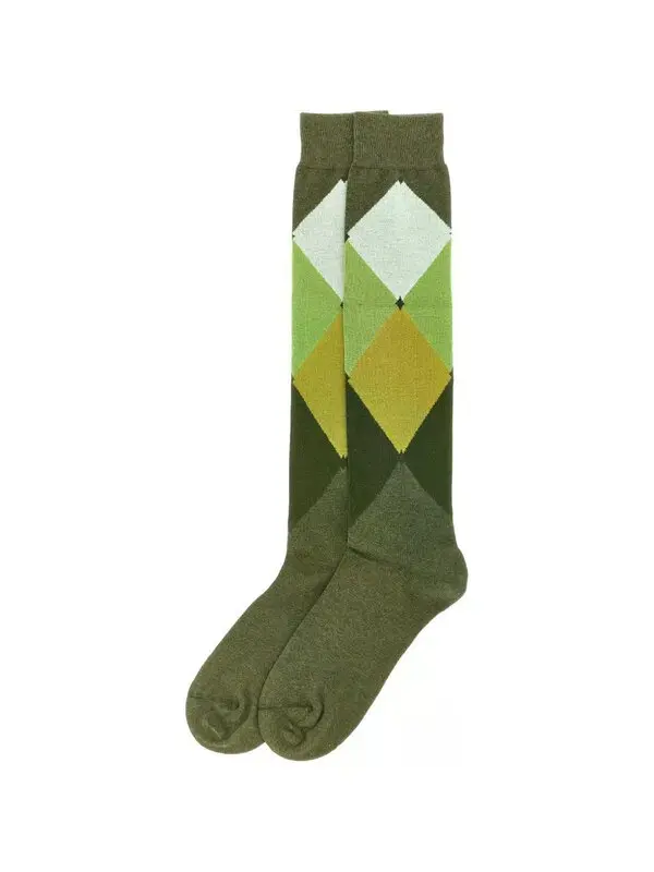 BALLANTYNE Diamond-pattern Cotton Socks