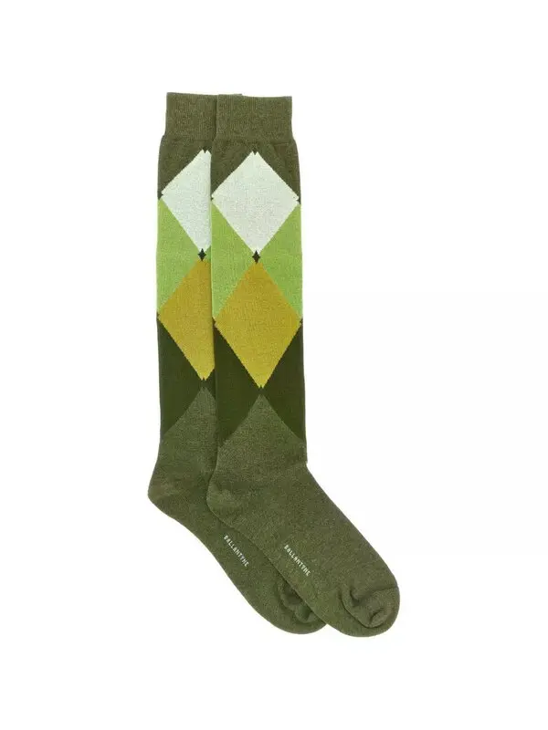 BALLANTYNE Diamond-pattern Cotton Socks