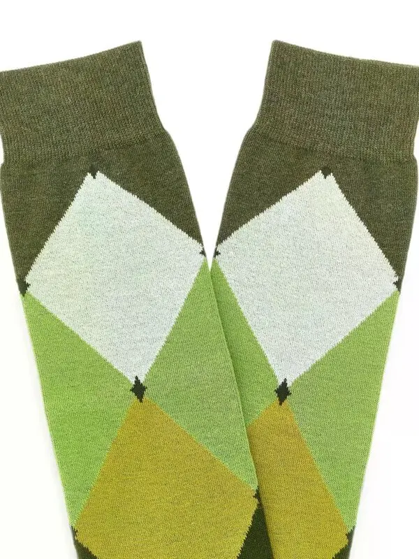 BALLANTYNE Diamond-pattern Cotton Socks