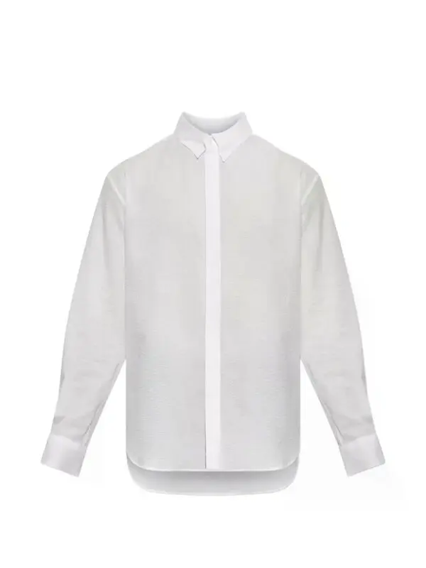 Giorgio Armani Seersucker-texture Long-sleeve Shirt - White