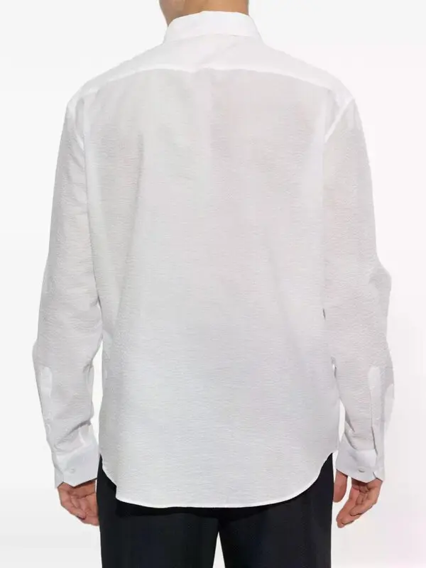 Giorgio Armani Seersucker-texture Long-sleeve Shirt
