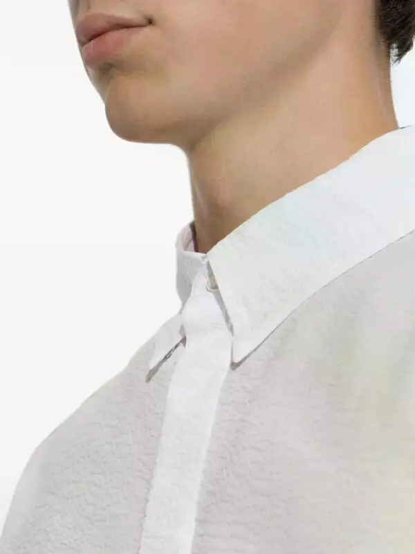 Giorgio Armani Seersucker-texture Long-sleeve Shirt