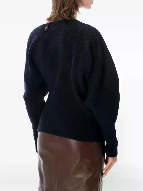 Alberta Ferretti Asymmetrical Ribbed-knit Sweater