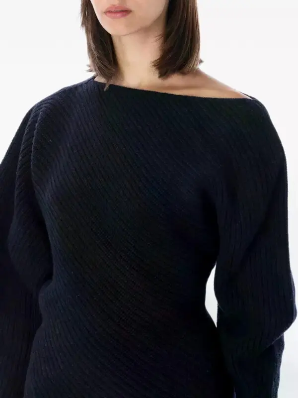 Alberta Ferretti Asymmetrical Ribbed-knit Sweater