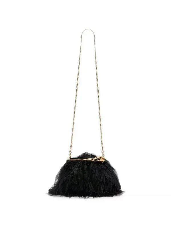 Erdem Mini Bloom Ostrich Feather Tote Bag - Black