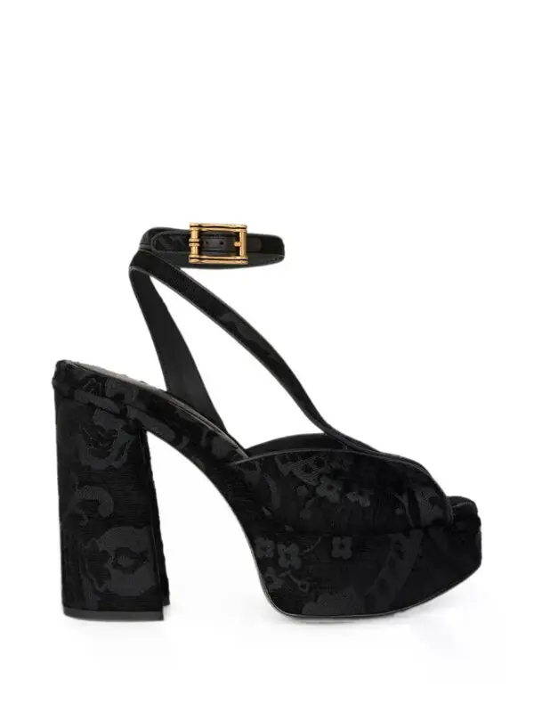 Etro Jacquard Platform Sandals With Paisley Motif