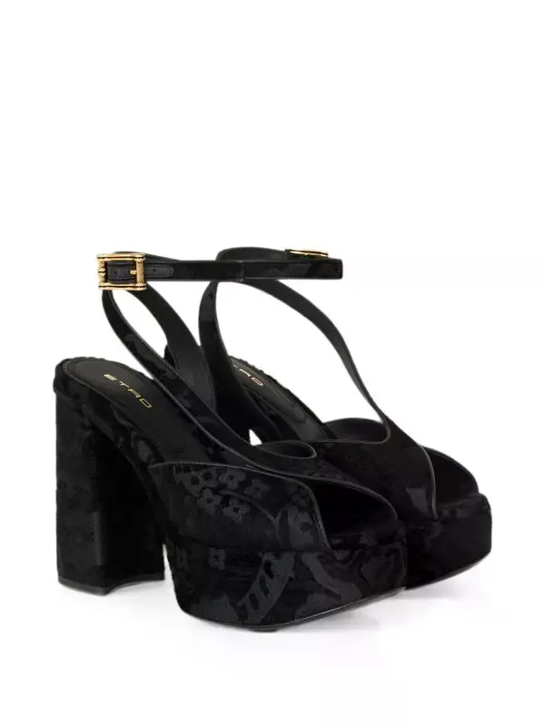 Etro Jacquard Platform Sandals With Paisley Motif