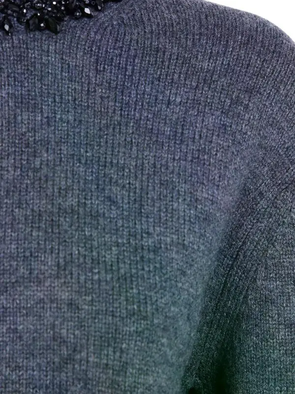 SEMICOUTURE Bead-embellished Round-neck Sweater