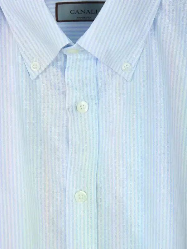 Canali Vertical-stripe Button-down Shirt