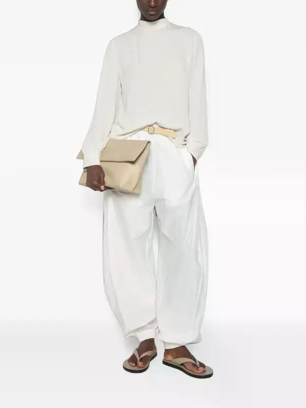 Giorgio Armani Tie-back High-neck Silk Blouse