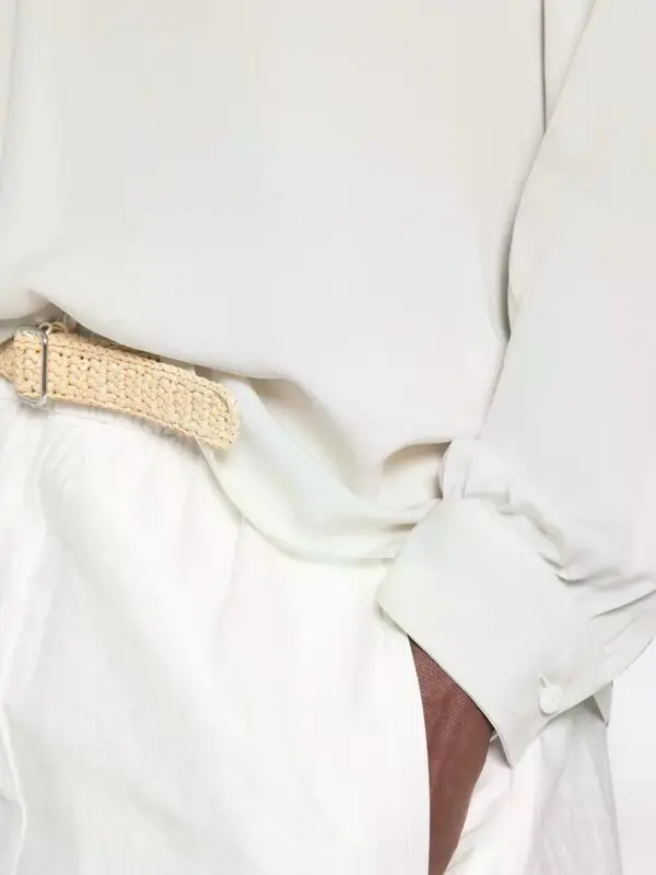 Giorgio Armani Tie-back High-neck Silk Blouse