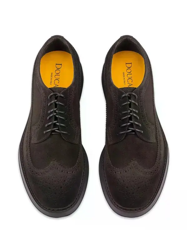 DOUCAL'S Earth Brogue-detail Suede Derby Shoes