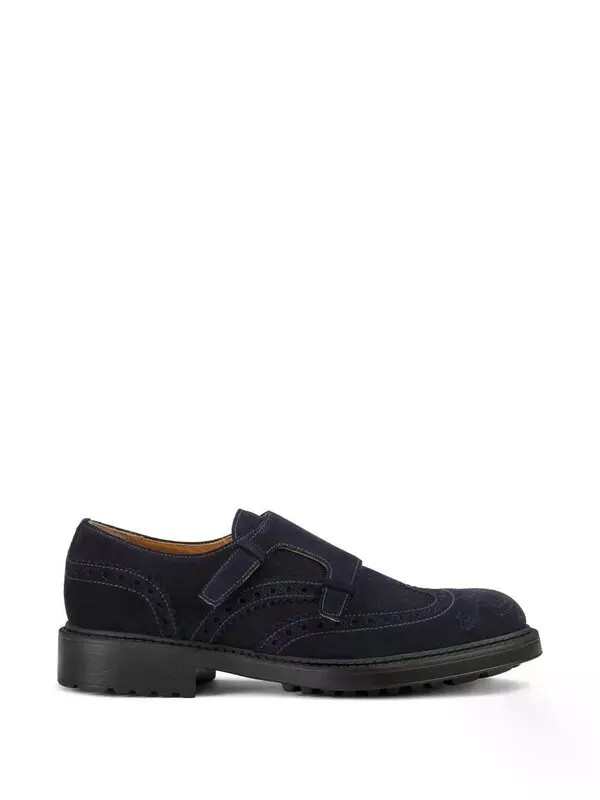 DOUCAL'S Brogue-detail Double-strap Monk Shoes - Blue