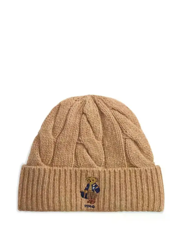 Polo Ralph Lauren Polo Bear Cable-knit Beanie Hat - Brown
