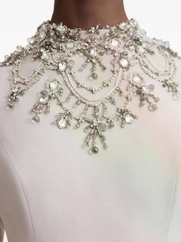 GEMY MAALOUF Crystal-embellished Cold-shoulder Maxi Dress