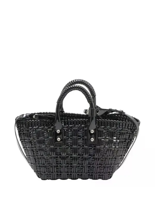 Balenciaga Faux Leather Bistro Basket Bag Satchel - Black