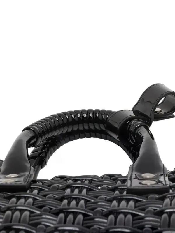 Balenciaga Faux Leather Bistro Basket Bag Satchel - Black