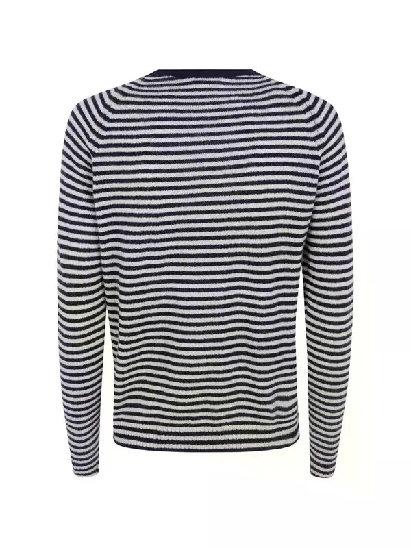 BASE Striped Cashmere Crew Neck Sweater