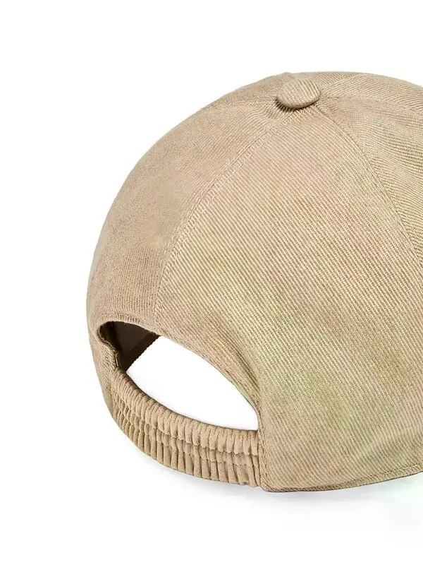 Moncler Leather-logo Cotton Gabardine Baseball Cap