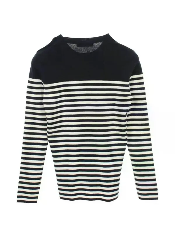 Prada 2010s Striped-pattern Button-detail Wool Sweater
