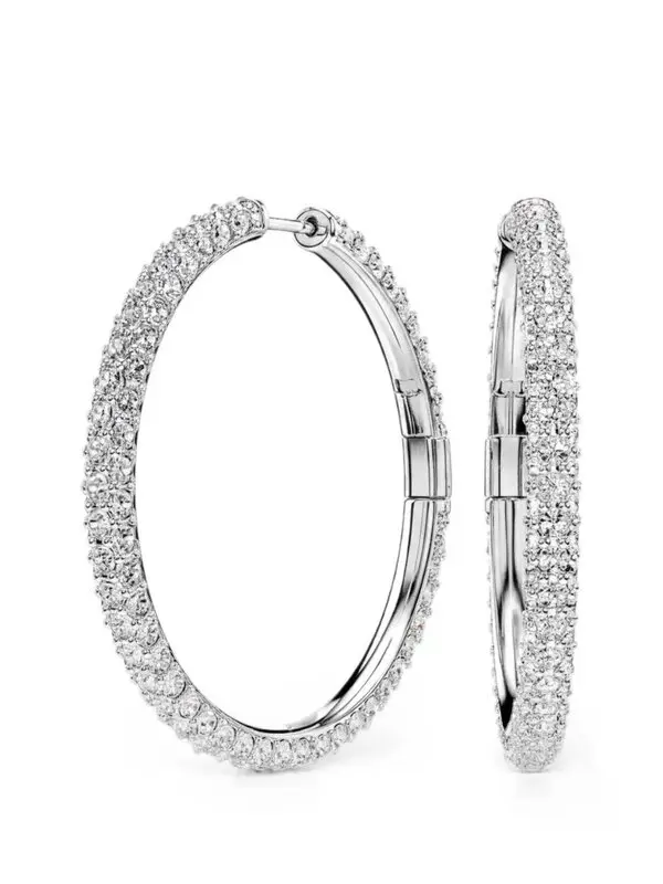 SWAROVSKI Dextera Crystal-embellished Hoop Earrings - Silver