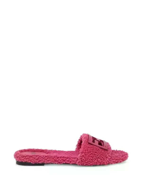 Fendi Baguette Shearling Mules
