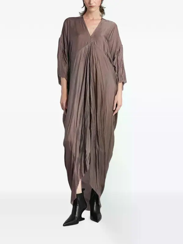 Rick Owens Tommy Gathered Draped Maxi Dress - Brown