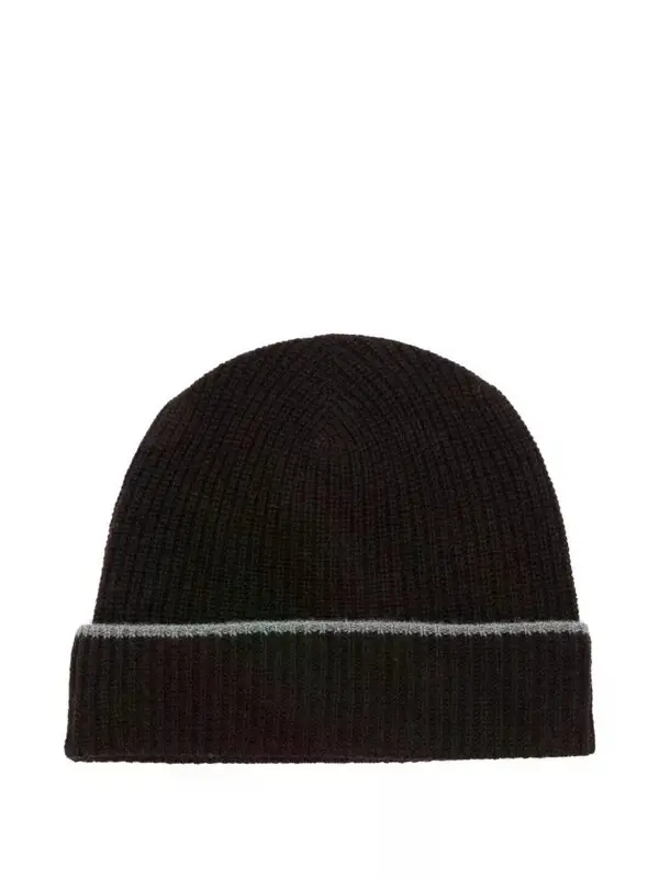 Eleventy Logo-patch Ribbed-knit Beanie Hat