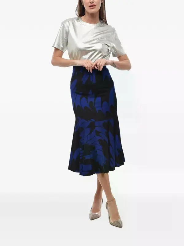 Stella McCartney Floral Satin Skirt With Flared Hem