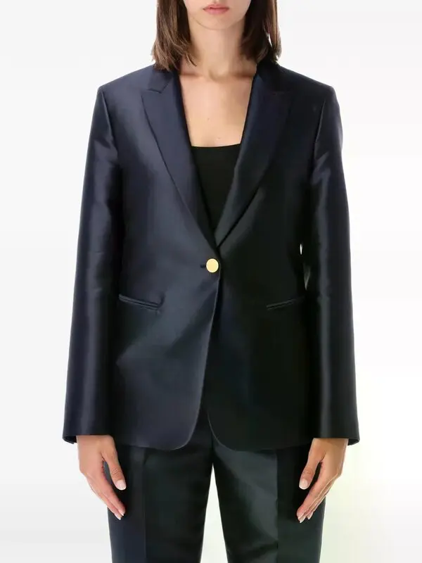 Alberta Ferretti Satin-finish Single-breasted Blazer