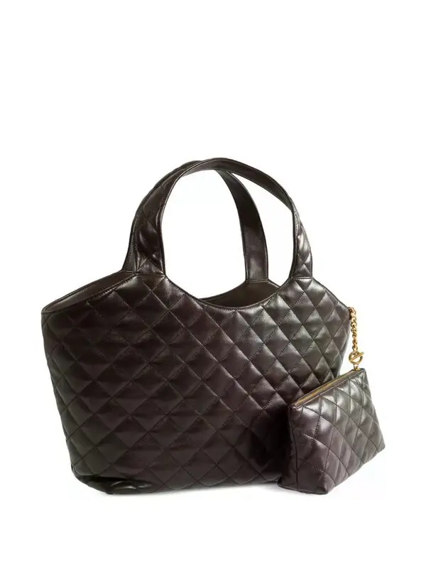 Saint Laurent Icare Diamond-quilted Leather Tote Bag - Brown