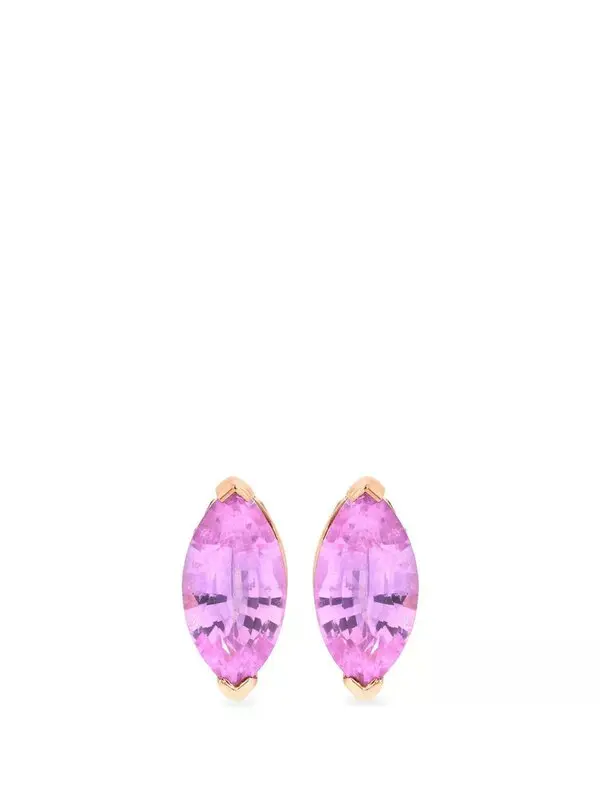 Shay Logo-detail Marquise Sapphire And Diamond Earrings - Pink