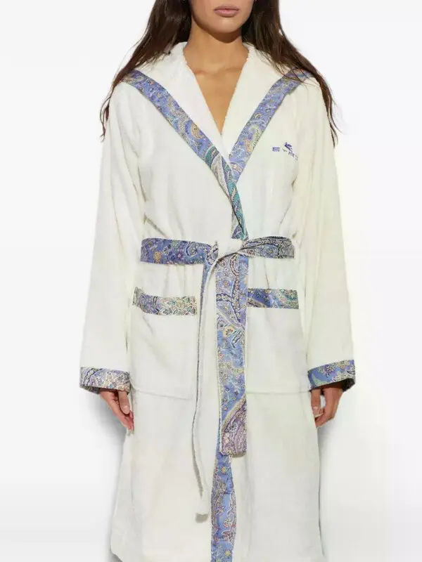 Etro Paisley-trim Hoodie Bathrobe