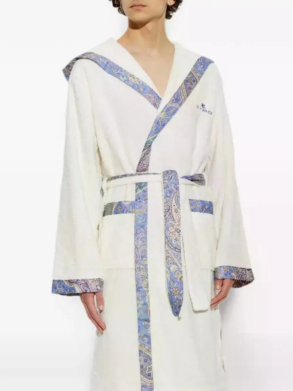 Etro Paisley-trim Hoodie Bathrobe