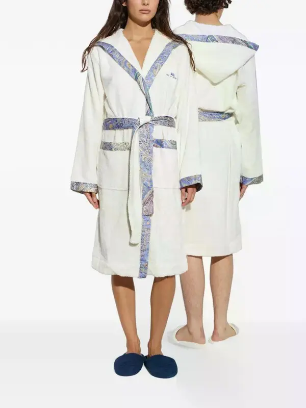 Etro Paisley-trim Hoodie Bathrobe