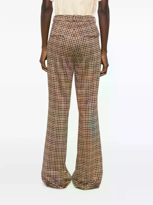 CAMBIO Houndstooth Pattern Wide-leg Trousers