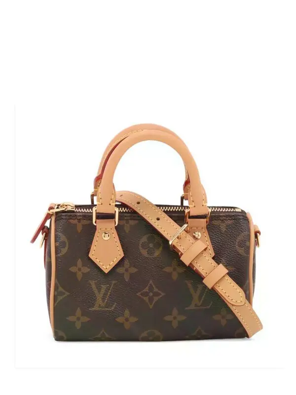 LOUIS VUITTON 2022 Monogram Nano Speedy Bandouliere Satchel - Brown