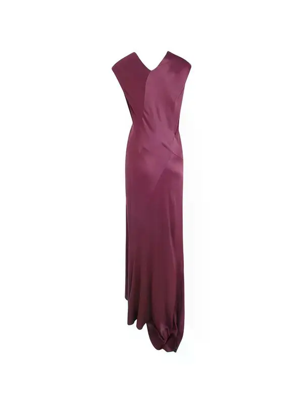 Alberta Ferretti Cowl Neck Sleeveless Maxi Dress