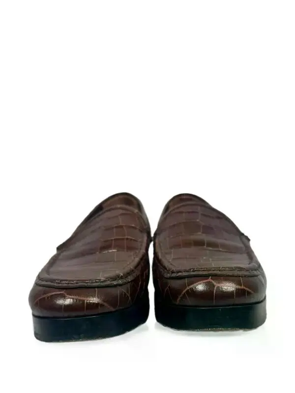Manolo Blahnik 2020s Ralone Croc-effect Leather Loafers
